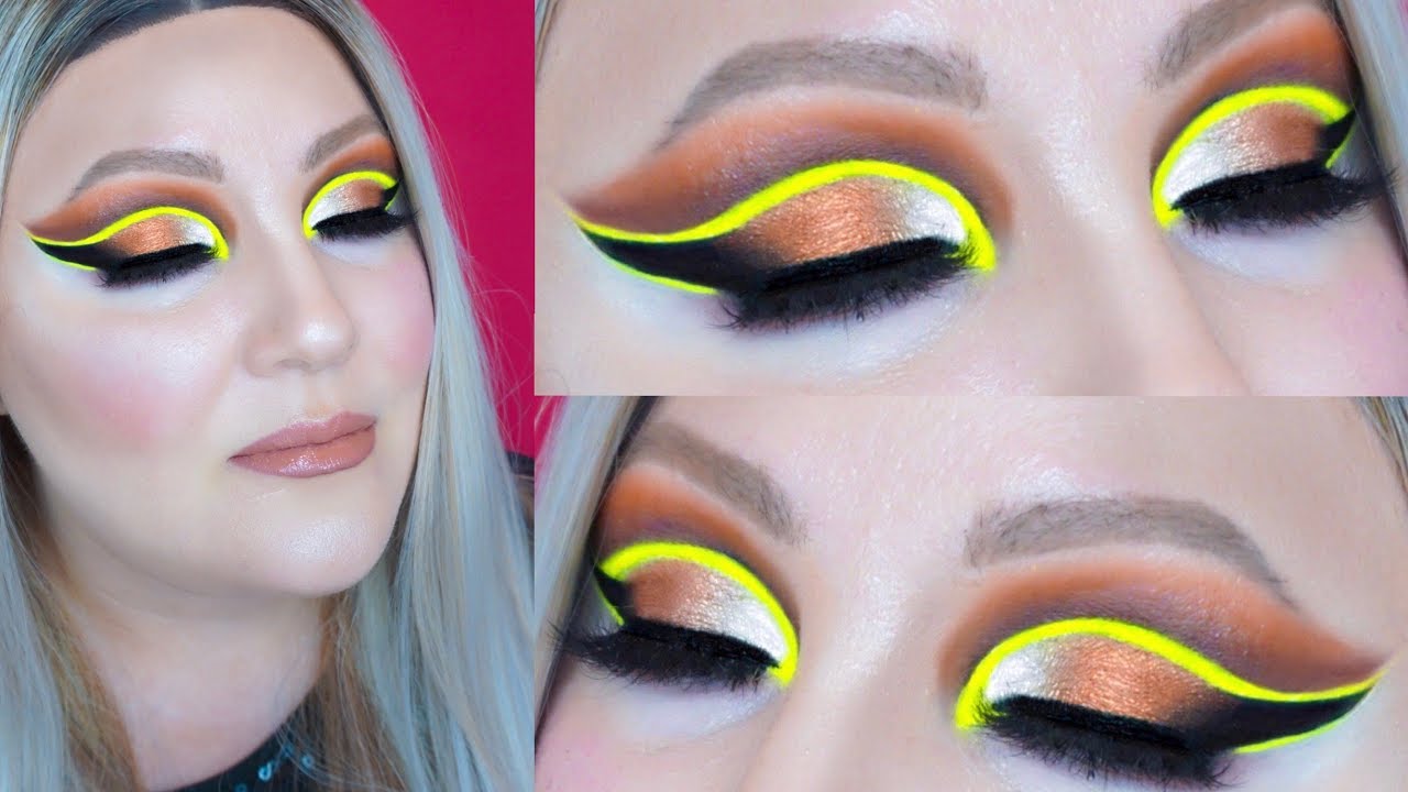 NEON SMOKY CUT CREASE MAKEUP TUTORIAL RECREATION OF STACEYMARIEMUA ...