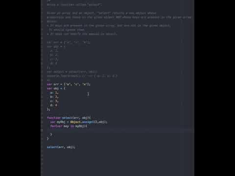 solve this - javascript select Obj Key From Array - YouTube