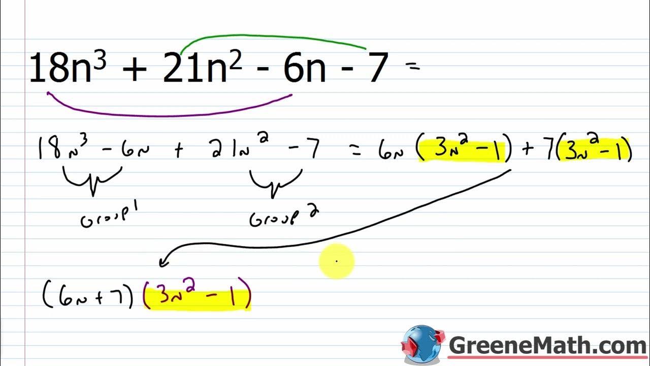 Algebra 2 Lesson #41 Factoring a Four-Term Polynomial by Grouping - YouTube