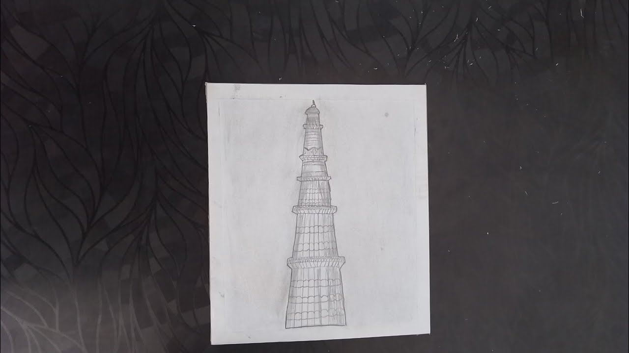 How to draw Qutub Minar Easy. - YouTube