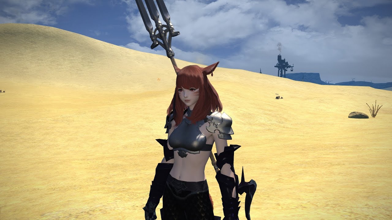 Final Fantasy XIV Sagolii Desert Scenery + Dragoon Combat (No HUD ...