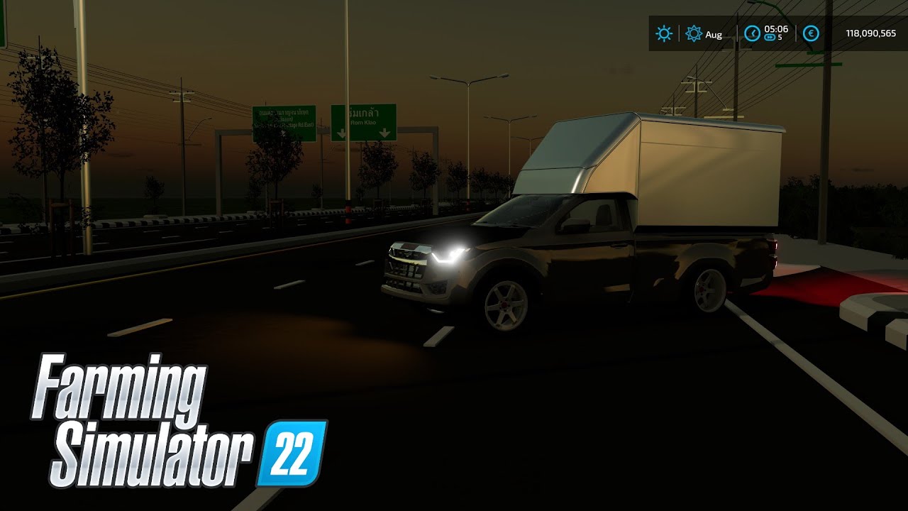 Farming Simulator 22 รถตู้ทึบวิ่งงานISUZU D-MAX 2022 single cab # ...