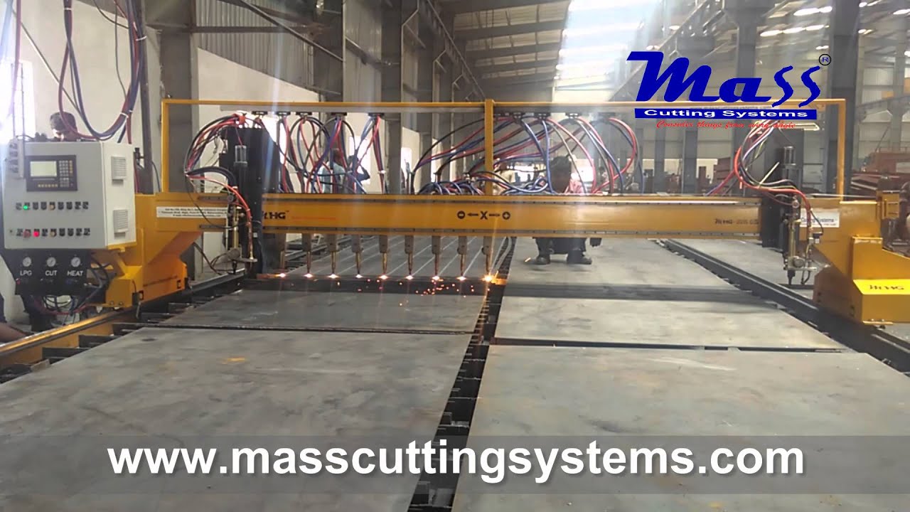 Multi Torch Flame cutting machine - YouTube