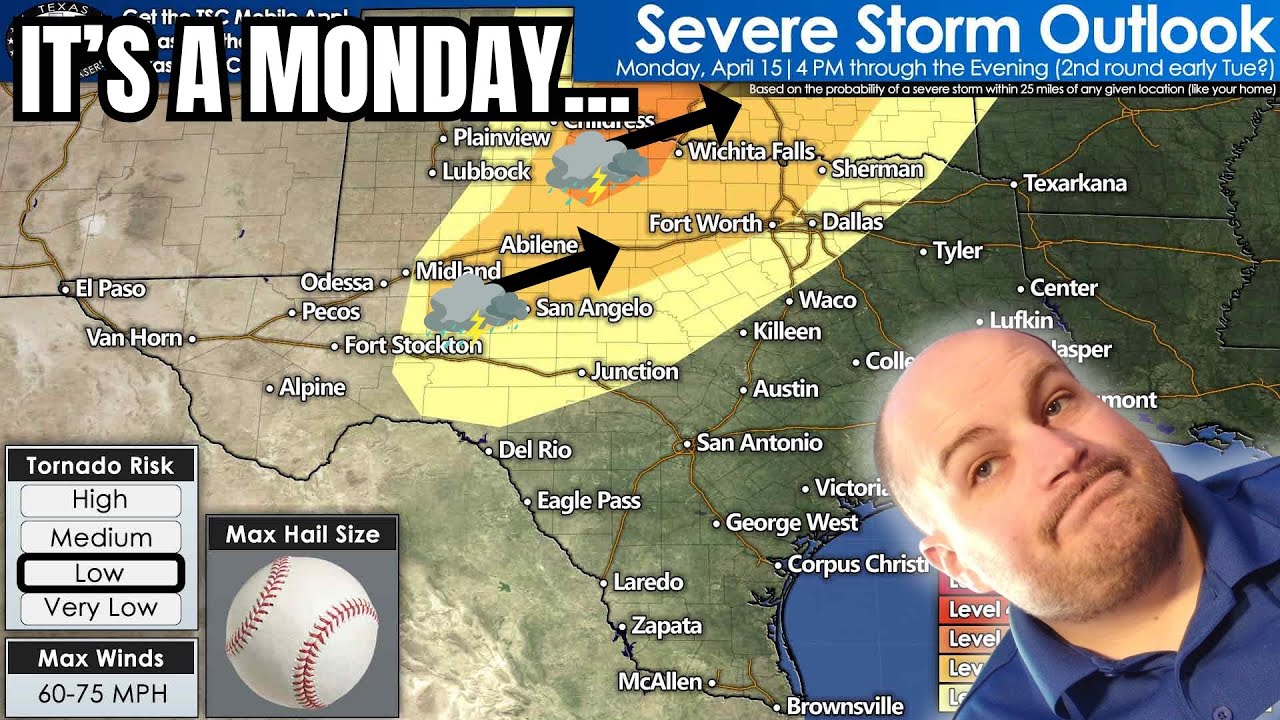 Monday: Storm Chances return to Northwest Texas & Big Country - YouTube