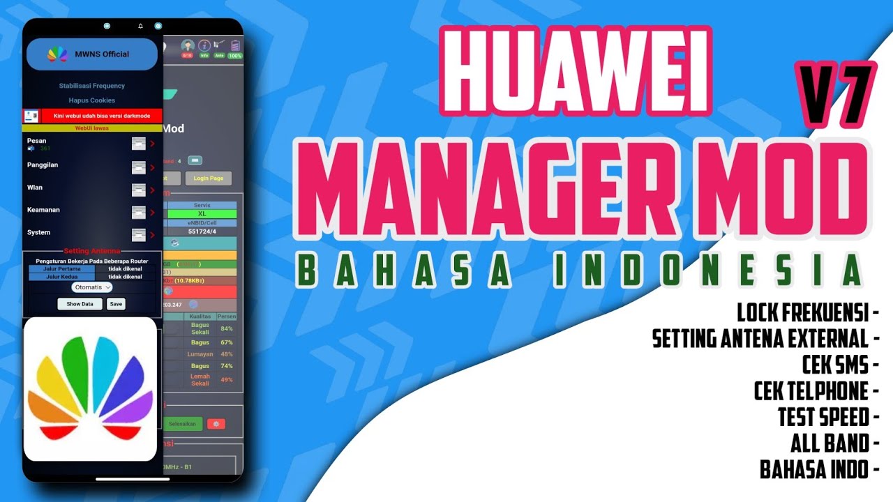 New Huawei Manager Mod v7 Bahasa Indonesia ⭕ Work 💯% All Modem Huawei ...