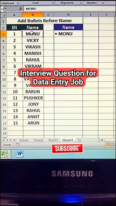 Add Bullet before Name #excel #exceltricks #exceltips #excelformula #shortfeed #exceltutorial # ...