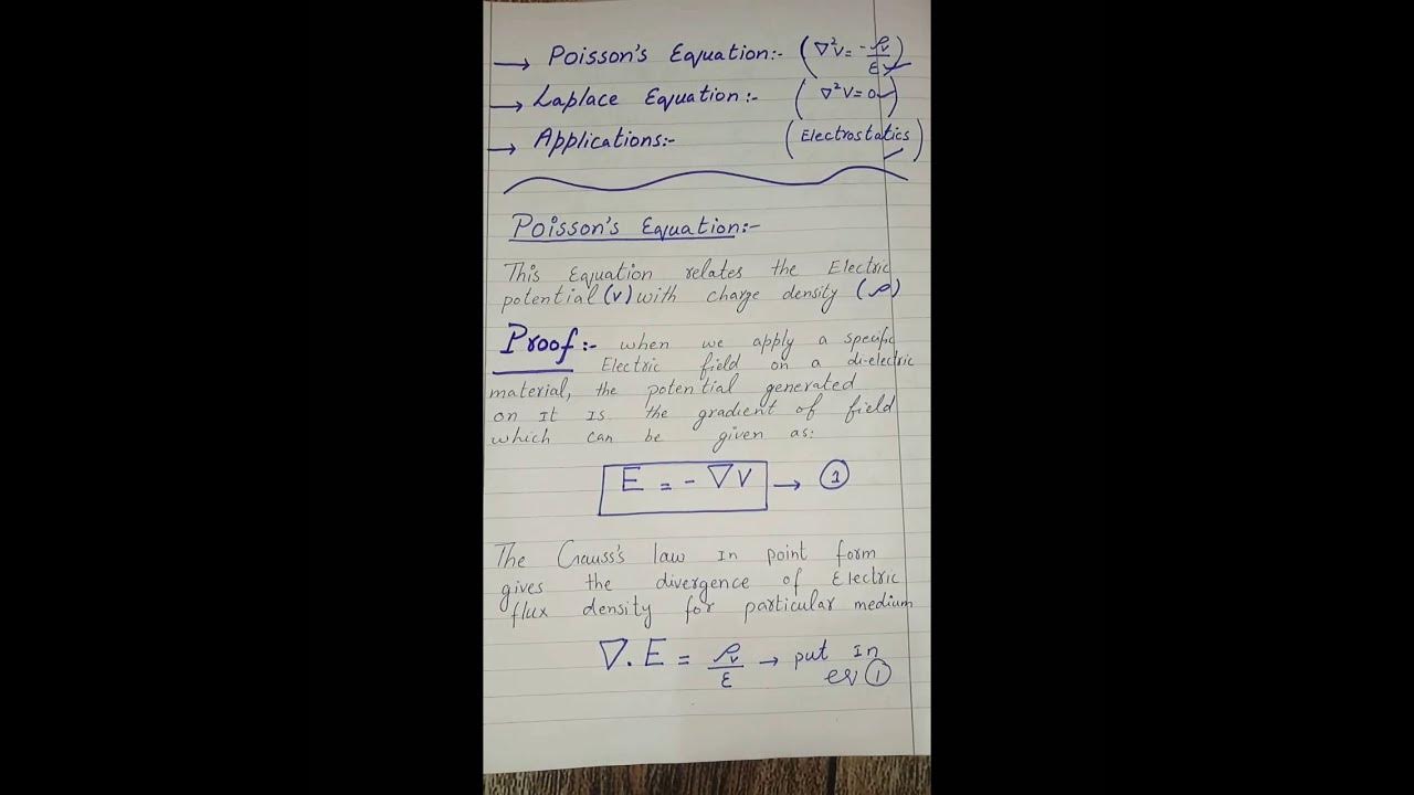 Poisson's equation - YouTube