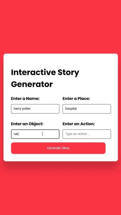 Interactive Story Generator #javascriptproject - YouTube