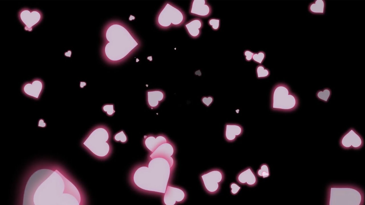 Heart neon black screen light effect | Pink heart effect black screen ...
