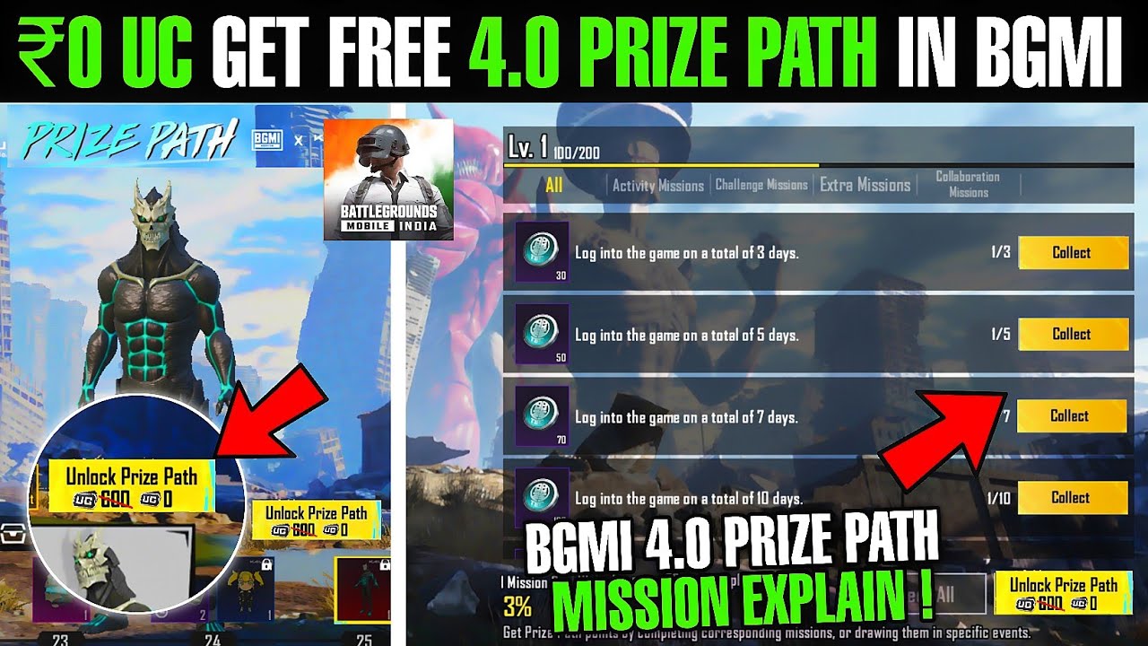 😲₹0 Uc Get Free 4.0 Prize Path In Bgmi | Bgmi 4.0 Prize Path Mission ...