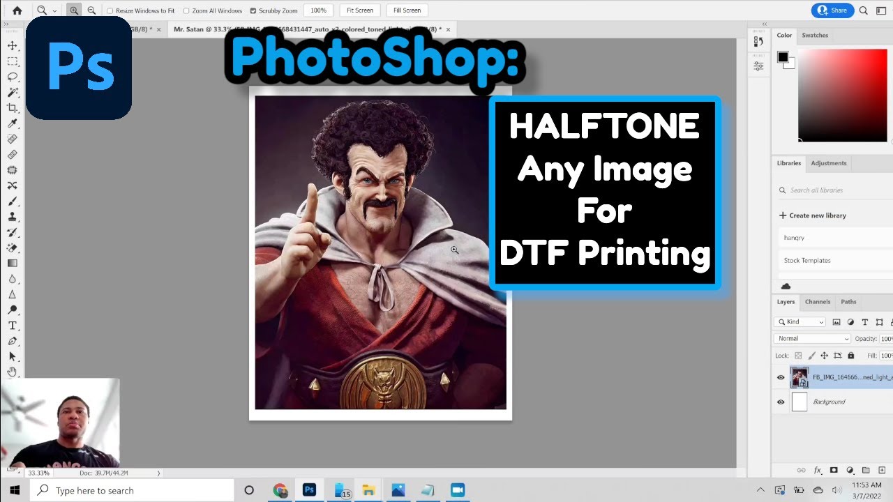PhotoShop: How to Halftone Any Image + CYMK Color Separation For DTF ...