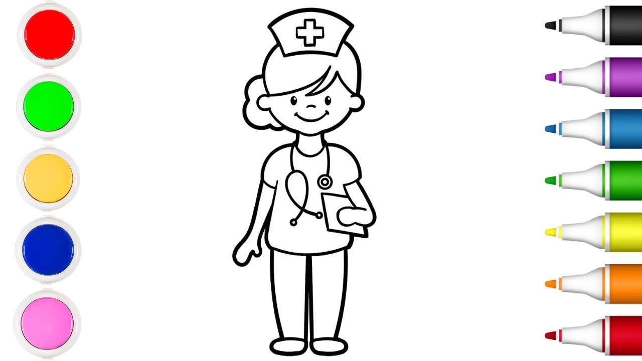 Easy Nurse Drawing for Kids. How to Draw a Cute and Simple Nurse - YouTube