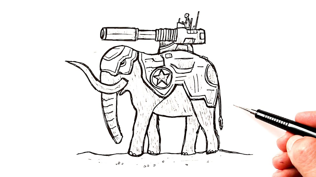 War Elephant Drawing