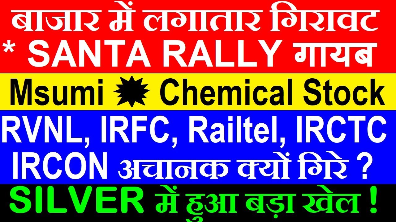 Silver में हाहाकार🔴 RVNL, IRFC, IRCON, RAILTEL, IRCTC अचानक क्यों गिरे ...