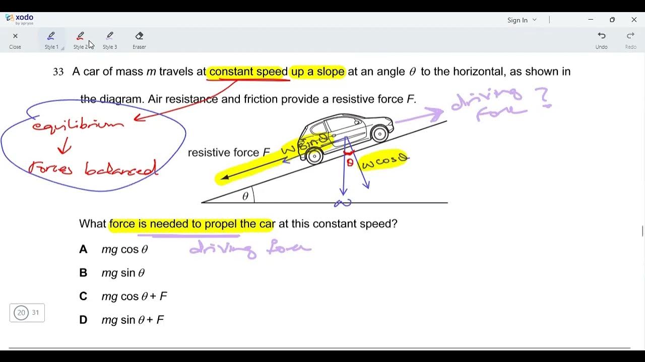 Inclined Plane Question - A Level Physics 9702 - YouTube