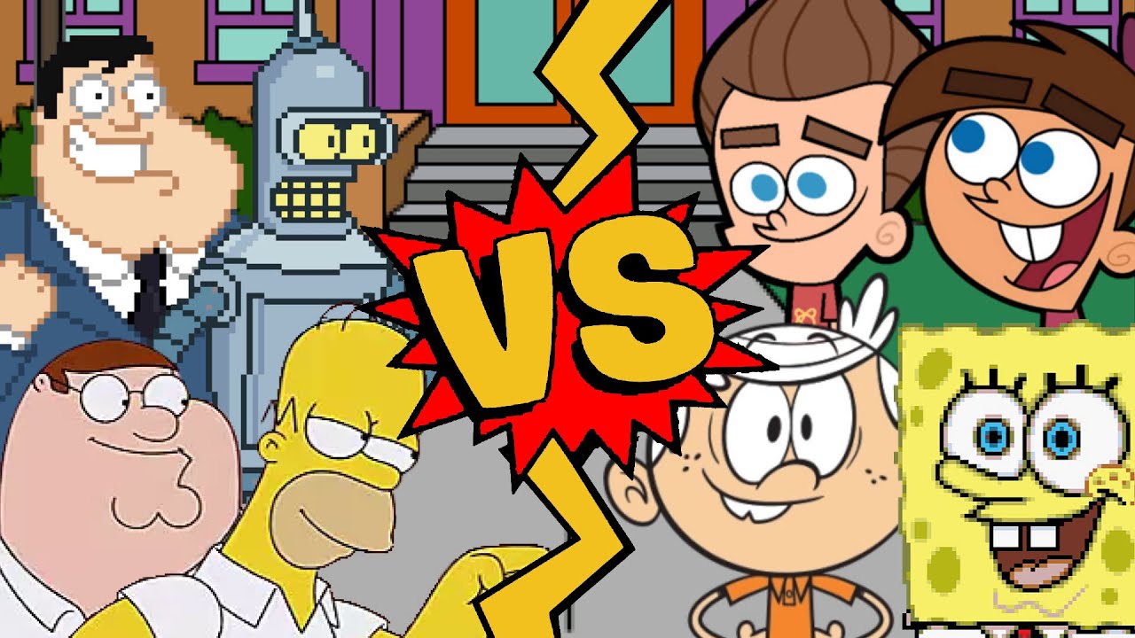 M.U.G.E.N Battles | Homer/Peter Griffin/Bender/Stan Smith vs SpongeBob ...