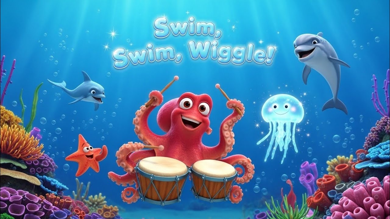 Swim, Swim, Wiggle! | Underwater Dance Party for Kids | Fun Ocean Song ...