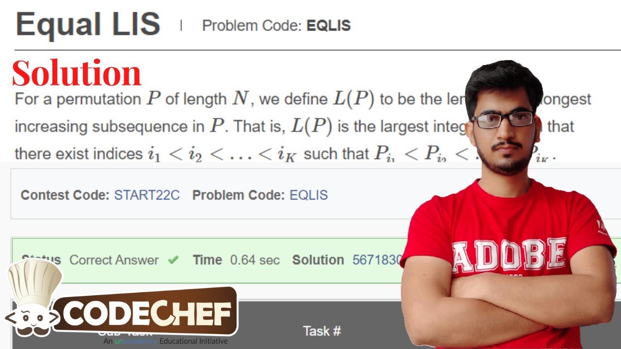 Equal LIS Longest Increasing Subsequence CodeChef Starters 22 equal-lis-longest-increasing-subsequence-codechef-starters-22