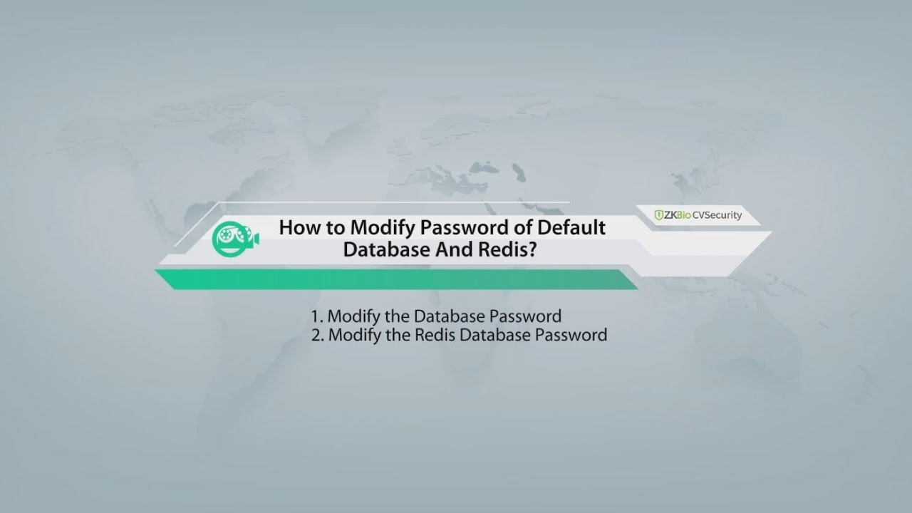 How To Modify Password Of Default Database And Redis In Zkbio 4512