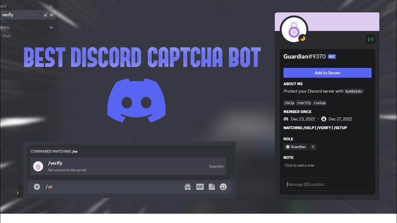 THE BEST DISCORD CAPTCHA BOT? | GUARDIAN BOT SHOWCASE | 2023 - YouTube