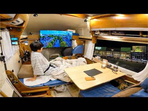 [Car Camping] A 450 km Journey in a Camper Van Designed Like a Sleeper Train