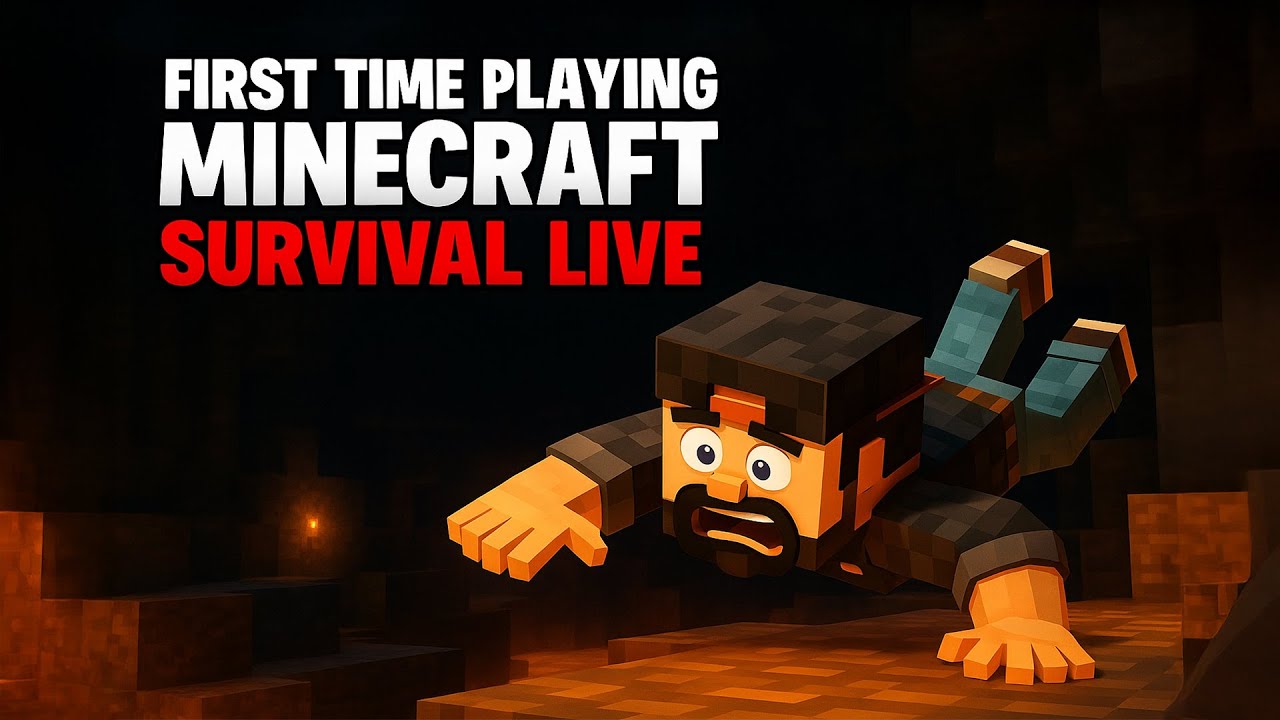 "FIRST TIME Playing Minecraft Survival 😱 | Can I Survive My First Night ...