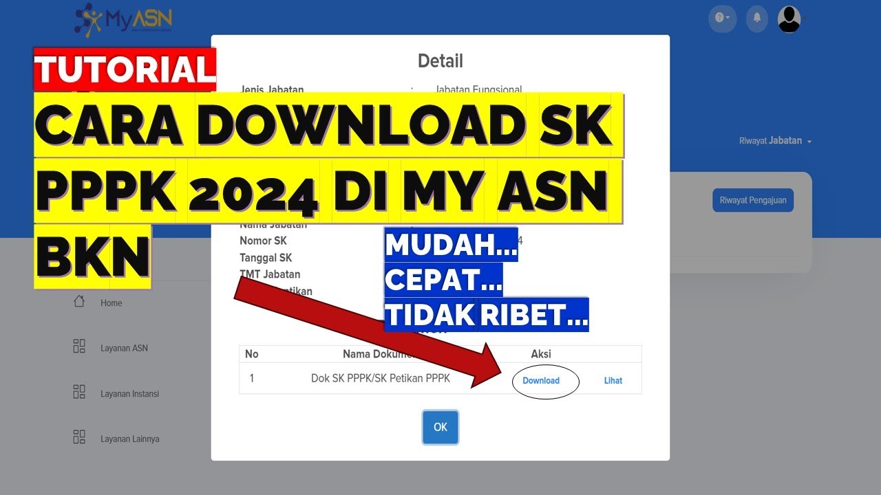 CARA DOWNLOAD SK PPPK 2024 DI MY ASN BKN - YouTube