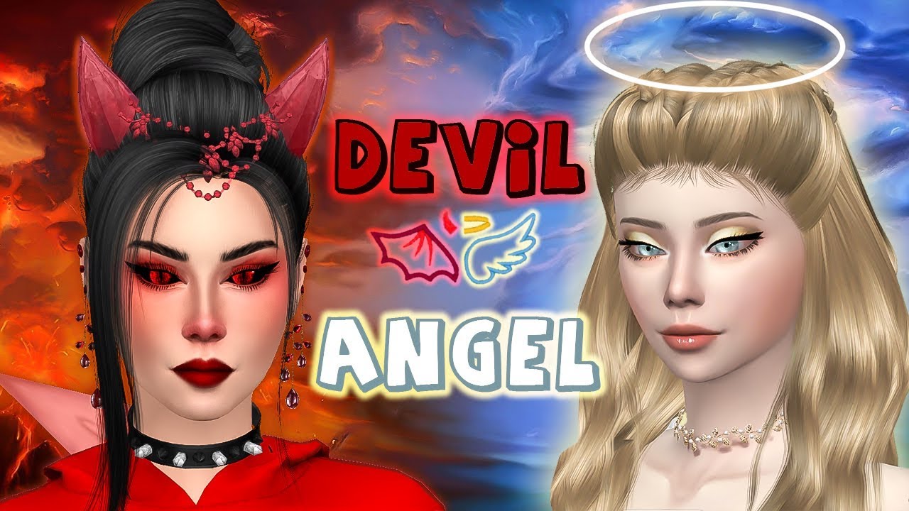 😈Devil & Angel 👼 The Sims 4 CAS + CC Links - YouTube