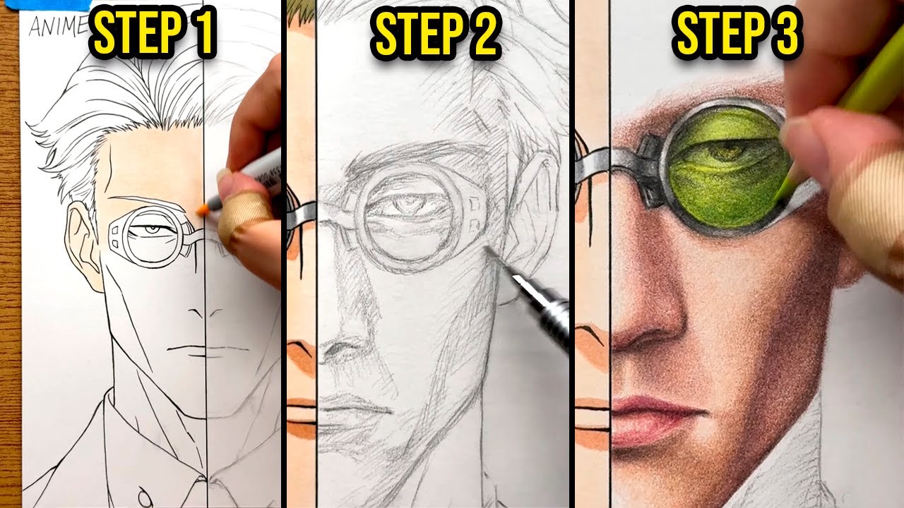 Desenhando NANAMI KENTO Anime X Realista - Vídeo em TEMPO REAL - YouTube