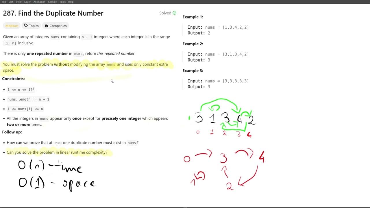 [March 24, 2024, LeetCode daily] 287. Find the Duplicate Number - solution explained - YouTube
