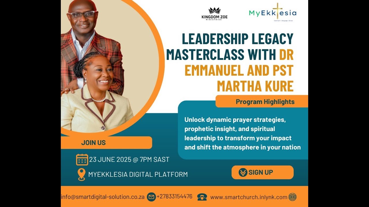 Leadership Legacy Masterclass with Pastor Martha Kure - YouTube