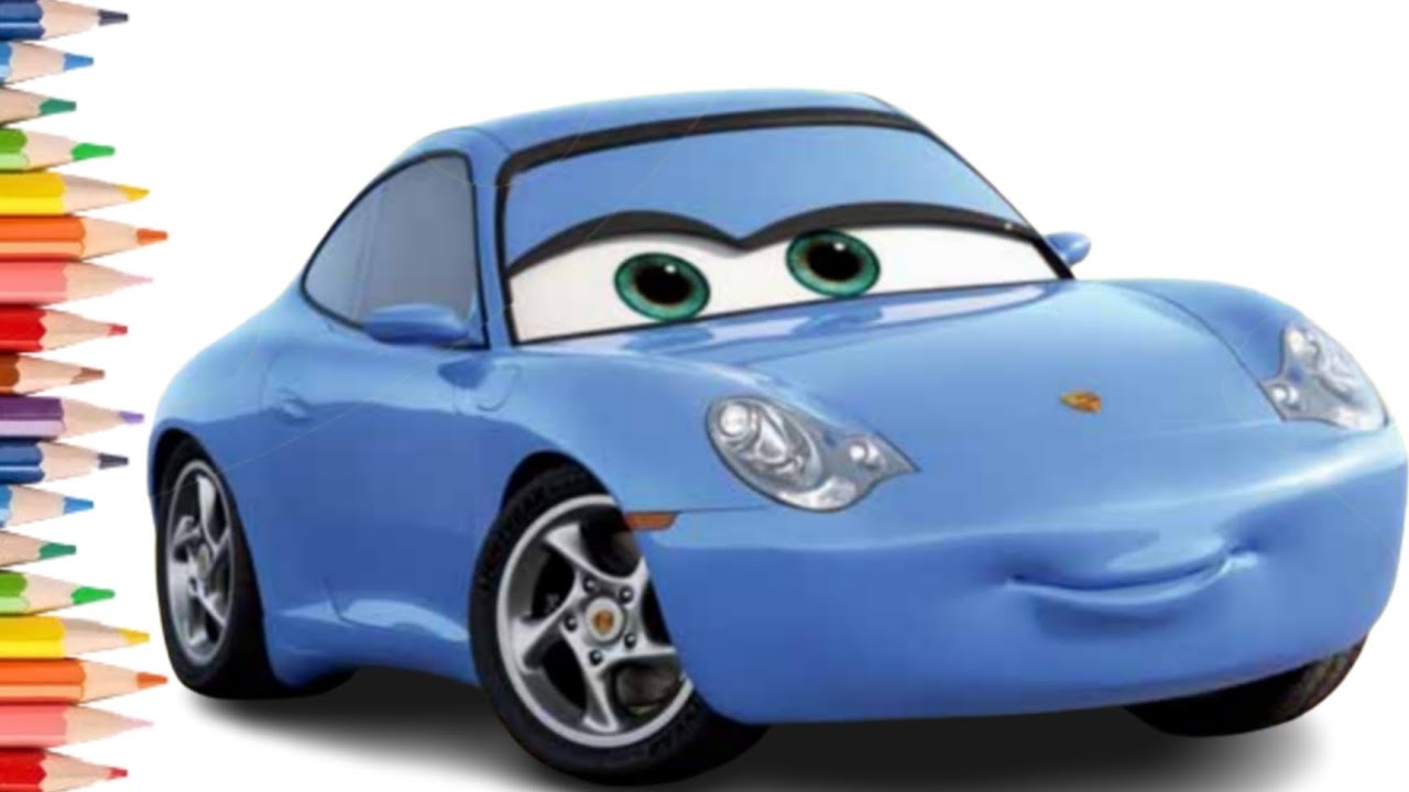 Disney Cars | Sally Drawing | Drawing and Colouring | Gadi wala cartoon ...