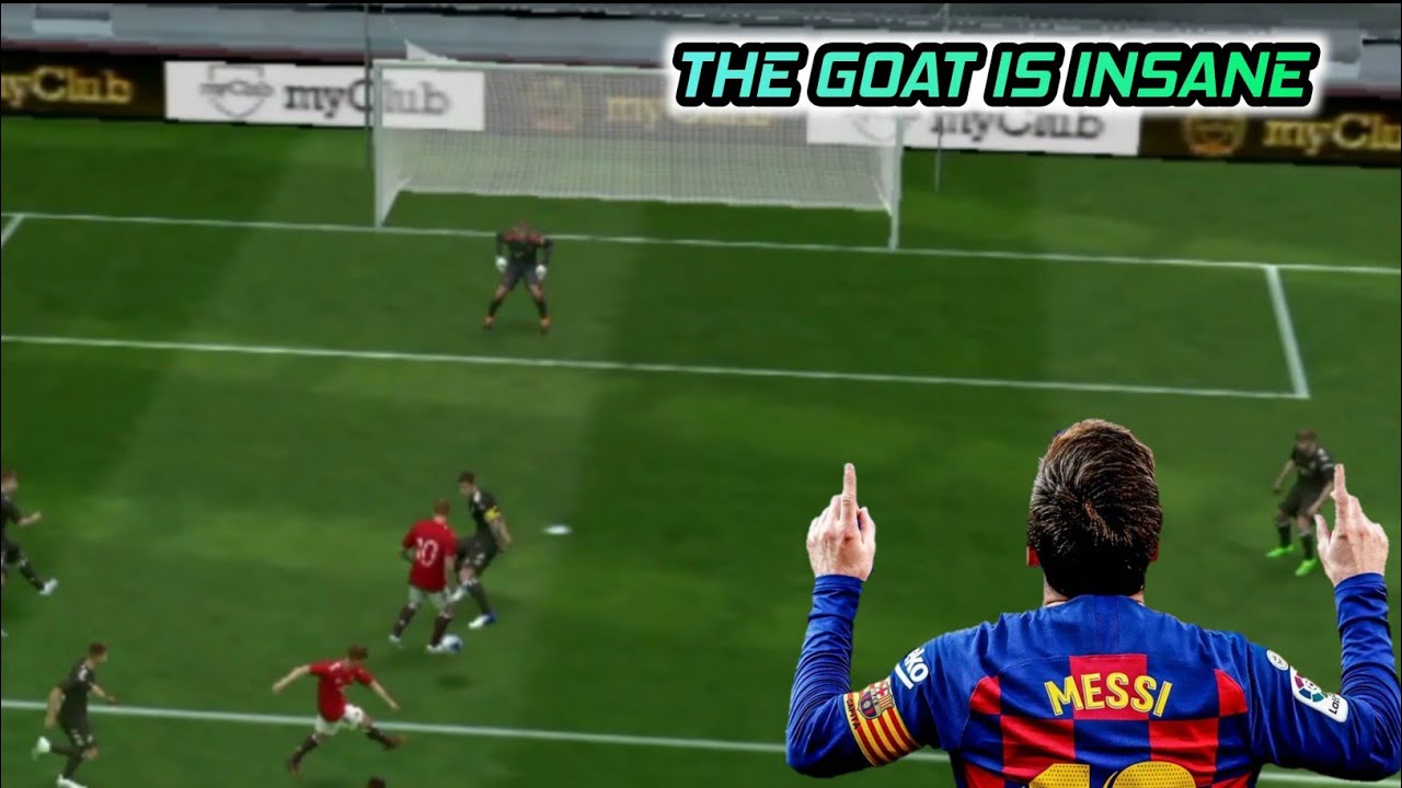 MESSI INSANE CURVED GOAL BY DRIBBLING 4 PLAYERS | PES 21| ZEY PES - YouTube