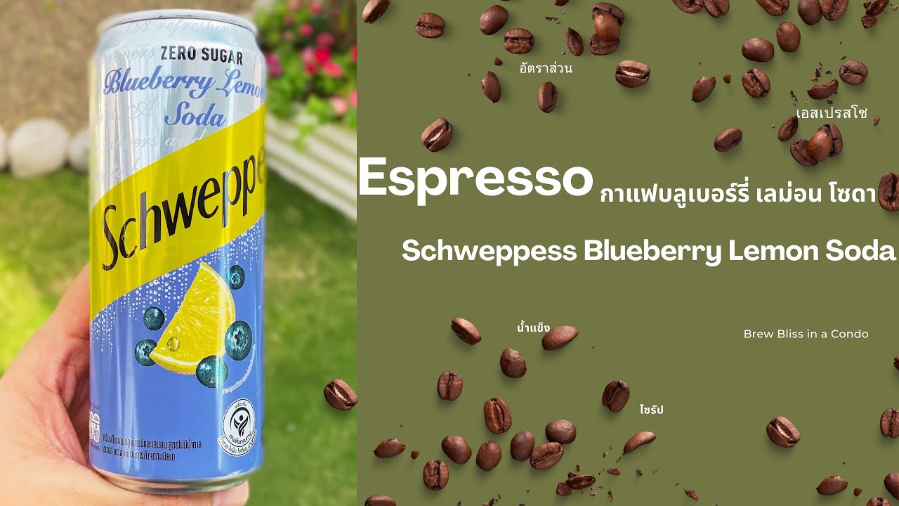 กาแฟชเวปส์ บลูเบอรรี่ เลมอน โซดา ( Schweppes Blueberry Lemon Soda ) # ...
