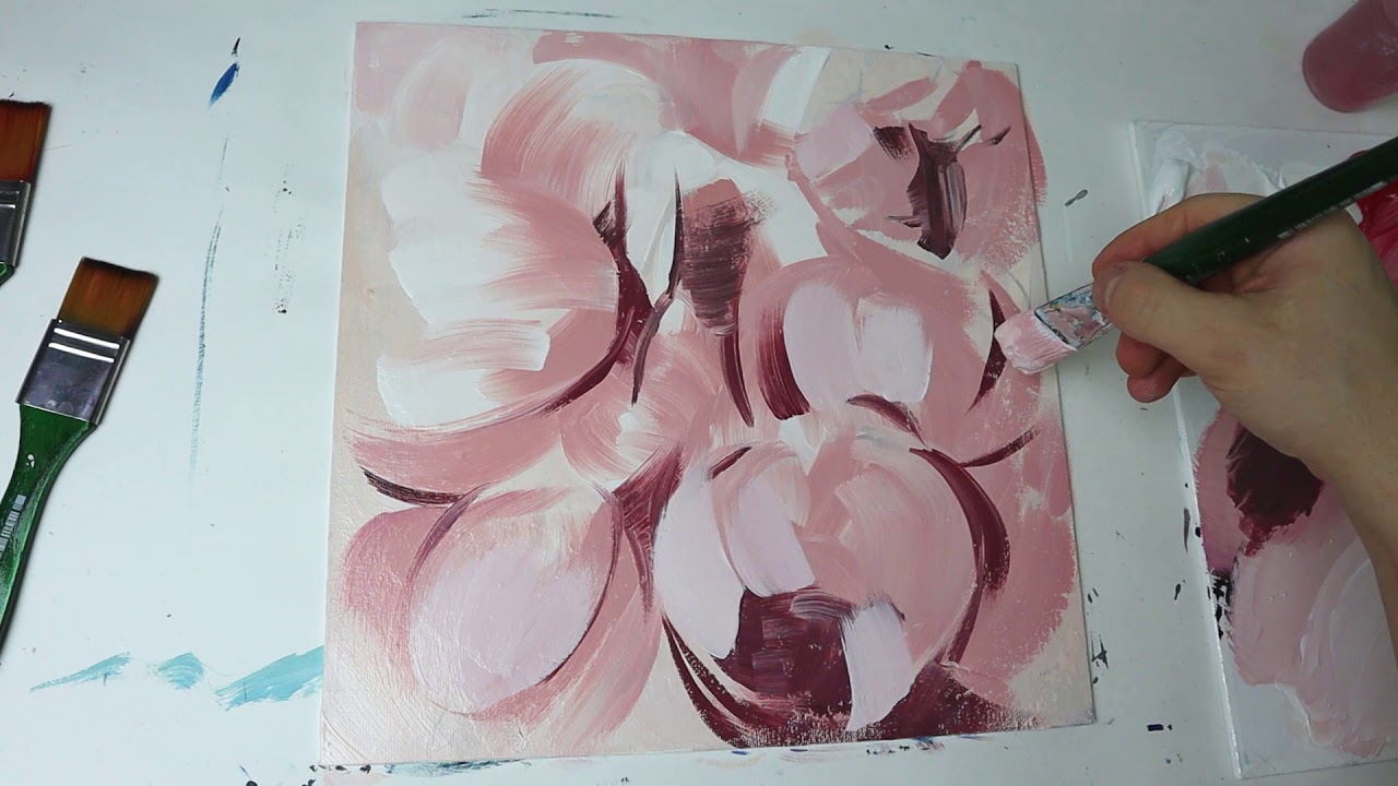 Daily ART challenge #6 / Acrylic / Speed Flower ART Painting - YouTube