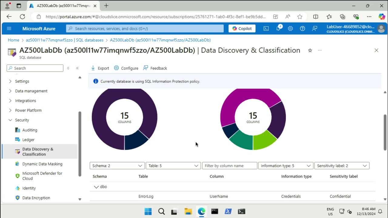 AZ-500 Microsoft Azure Security Technologies Lab 5: Securing Azure SQL Database 241213 - YouTube