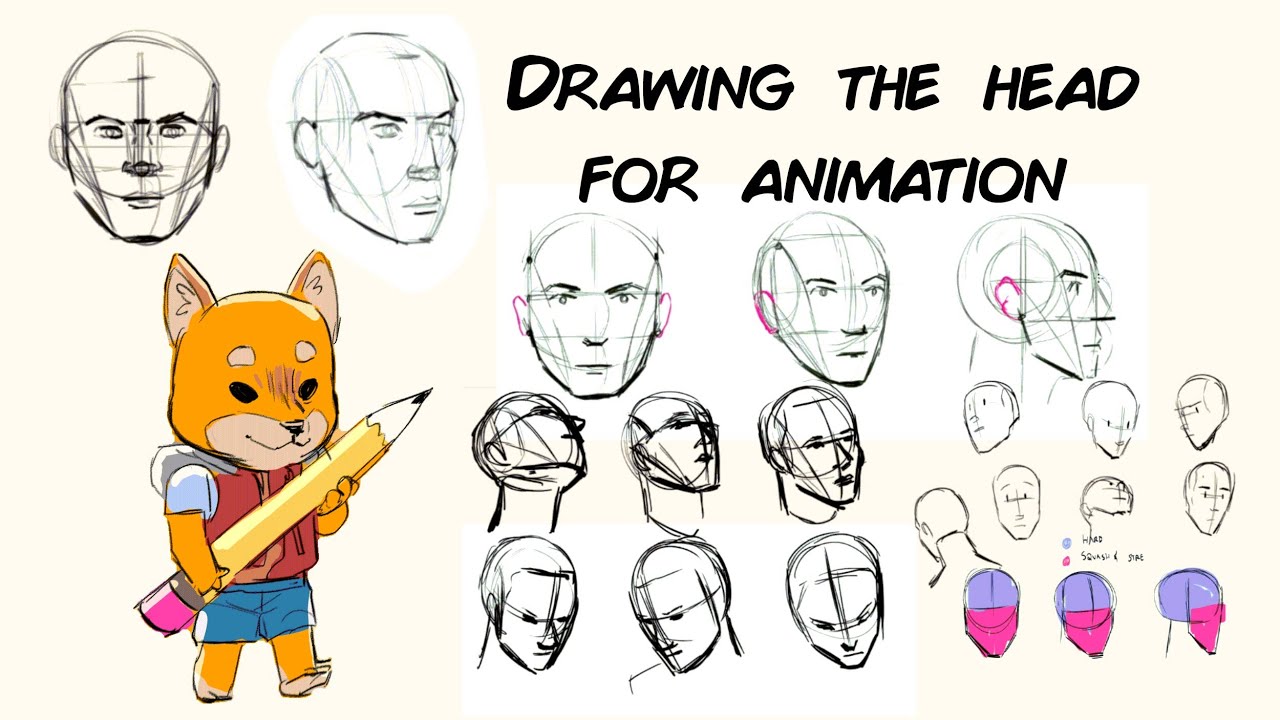 Drawing the head for animation - YouTube