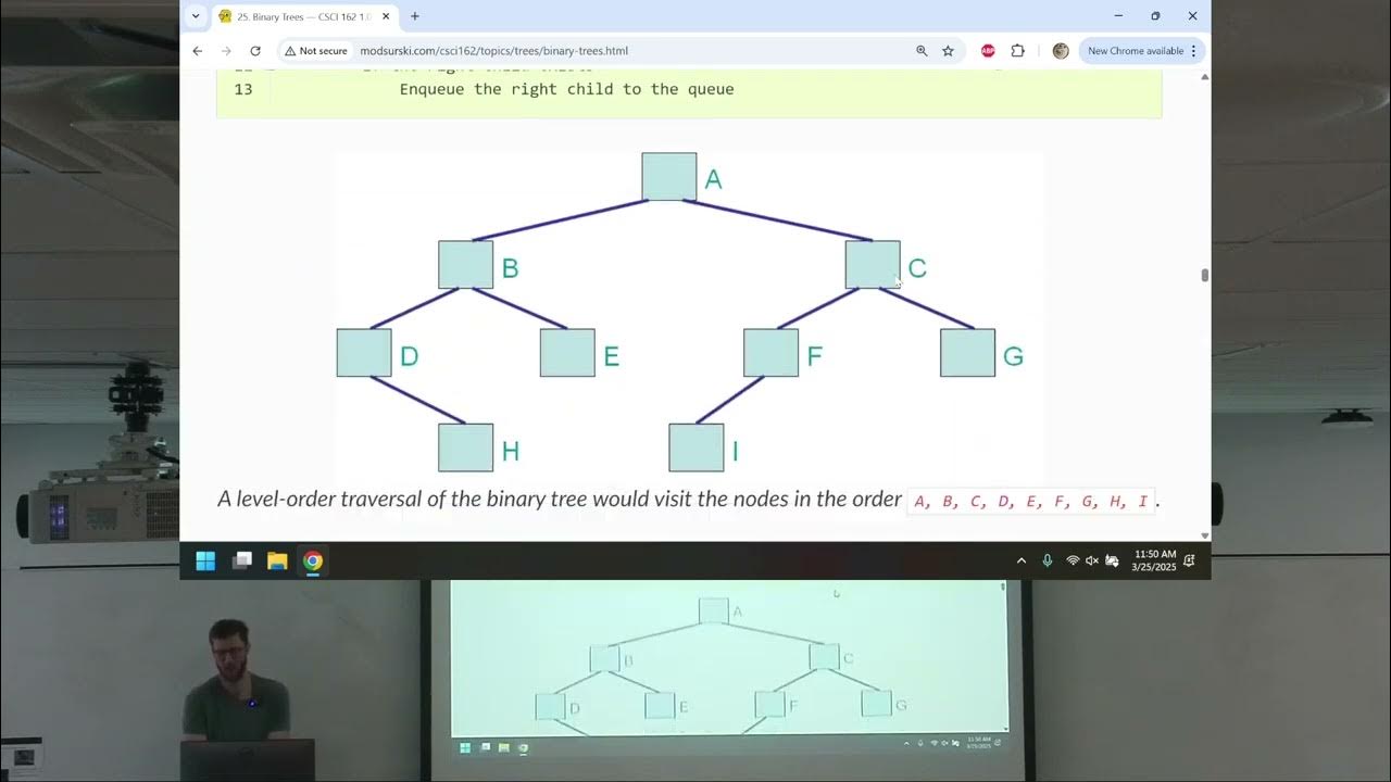 CSCI 162 --- March 25, 2025: Binary Tree Traversals, Interface, and Ideas - YouTube