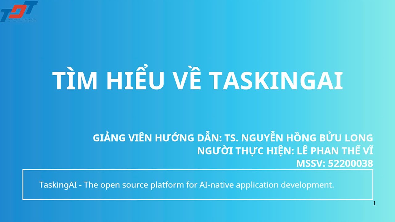 52200038 Lê Phan Thế Vĩ | Demo TaskingAI - YouTube