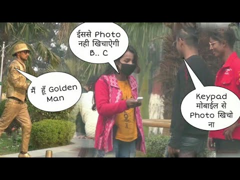 New Prank Video// Golden Man attack // keypad phone video shoot // 2020 ...