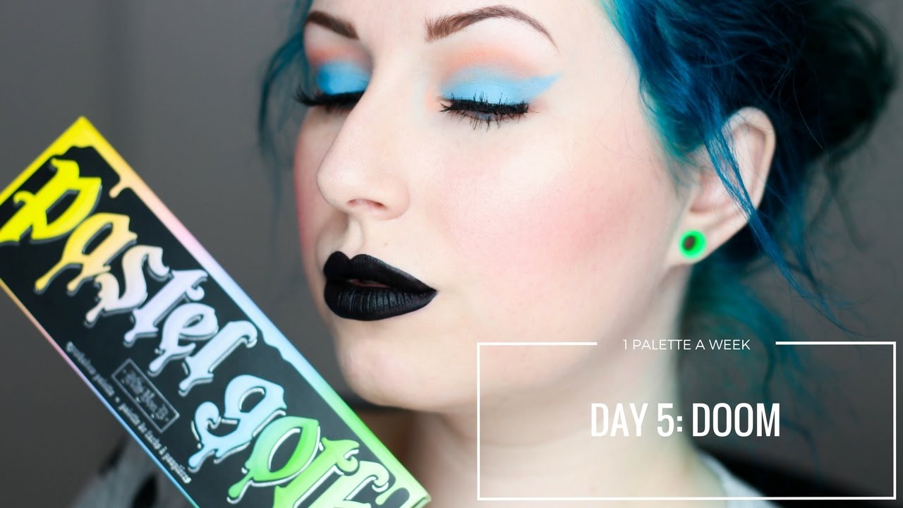 KAT VON D PASTELGOTH - DAY 5: DOOM | 1 PALETTE FOR A WEEK - YouTube