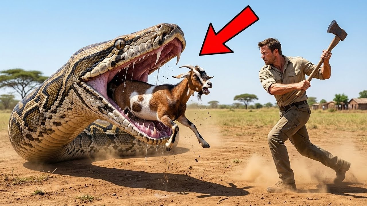 GIANT Python Attack! Brave Rescue Team Saves Helpless Goat 🐍🛟 - YouTube