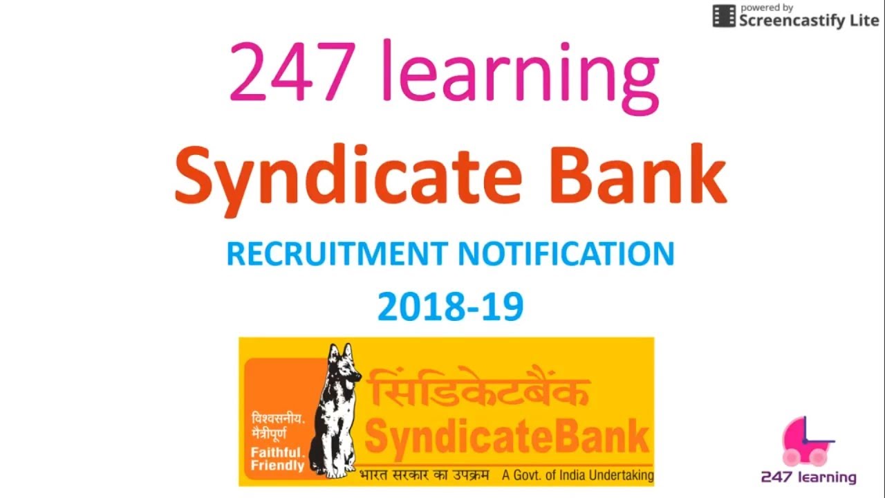 Syndicate Bank Manipal PO Exam 2018 Notification OUT!!Cut OFF--Previous ...