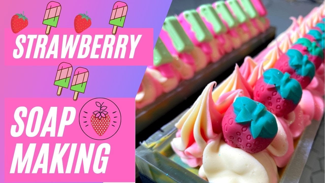 How To Make Strawberry Cold Process Soap | Oavender Soap - YouTube