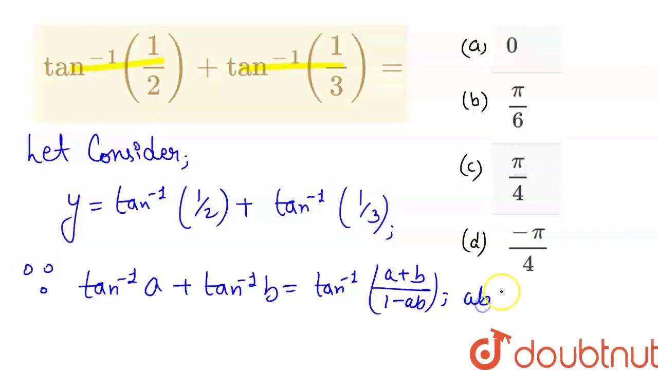  tan 1 1 2 tan 1 1 3 YouTube