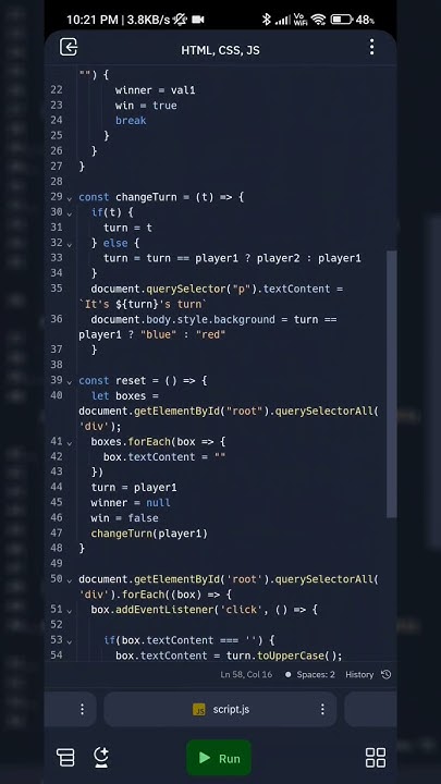 X and O game by HTML, CSS and JS. #html #javascript #css #game #shorts ...