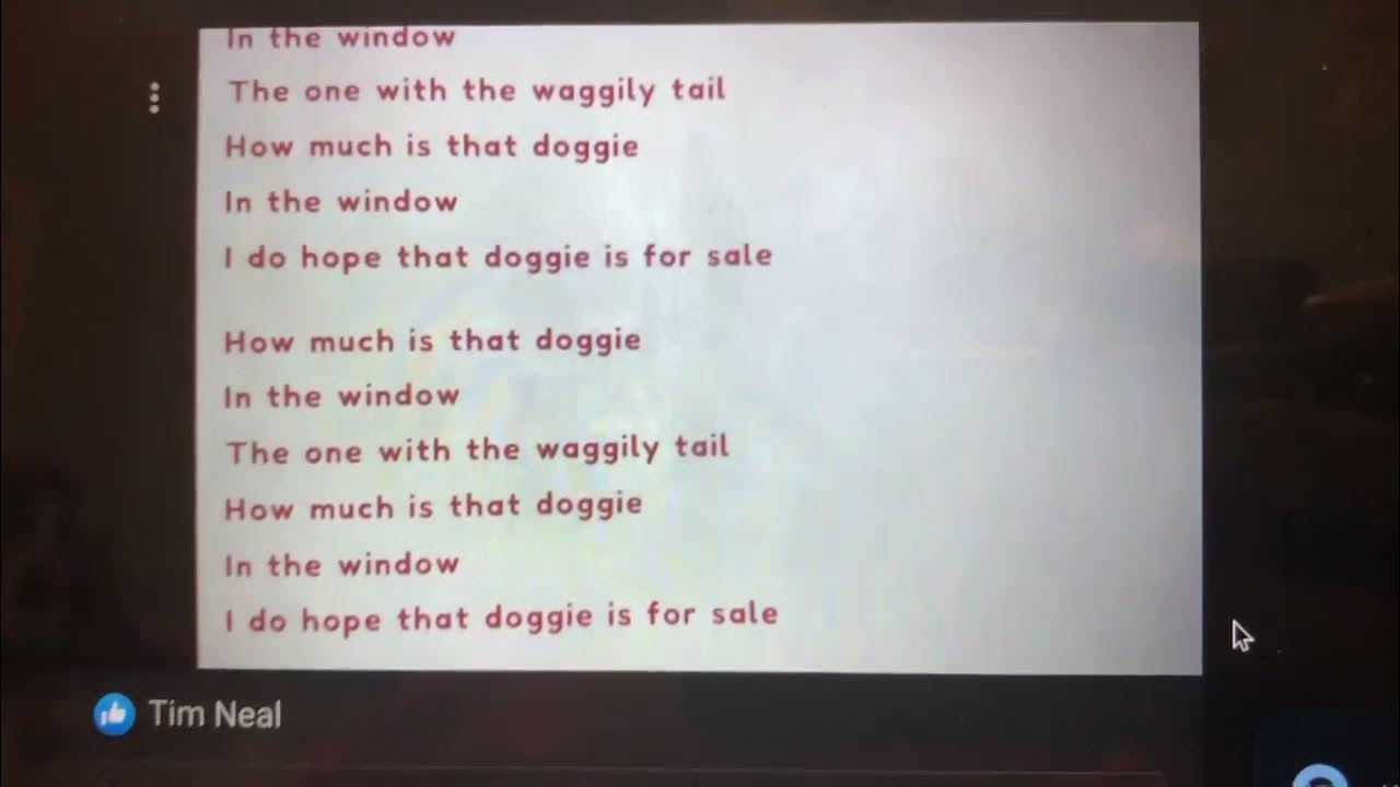 Number 39 How Much Is That Doggie In The Window - YouTube