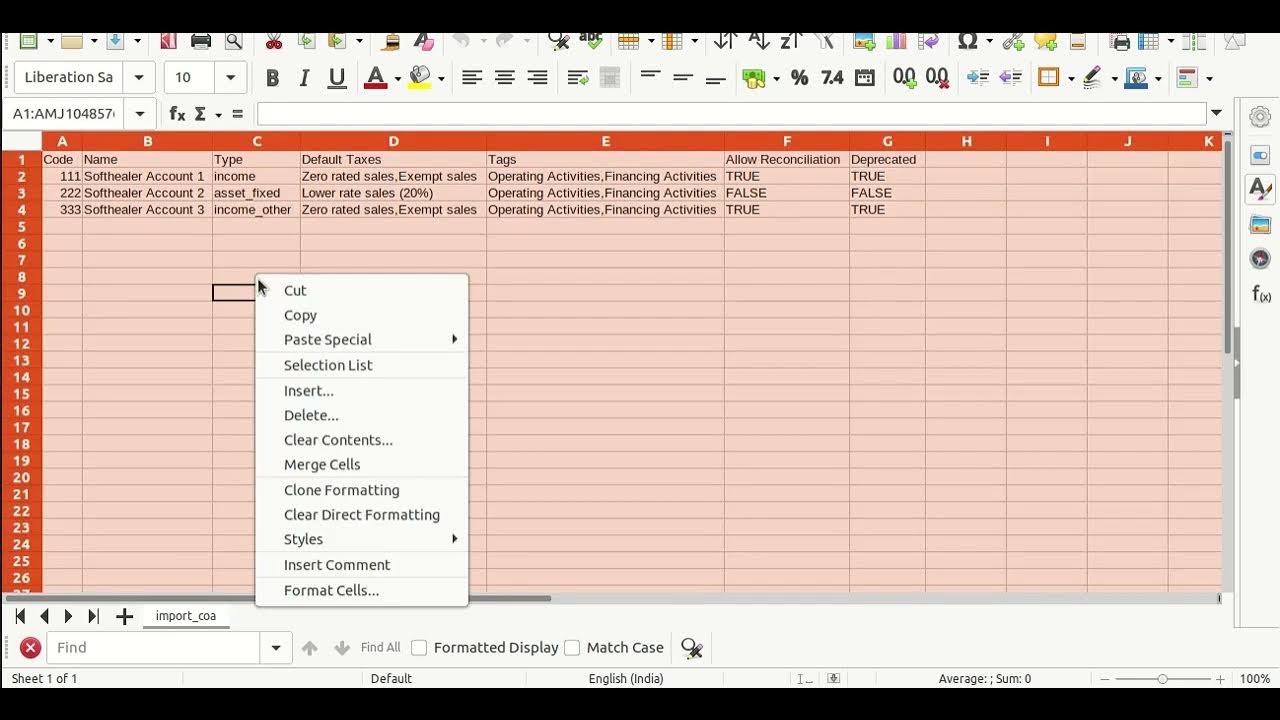 Import Chart of Account from CSV/Excel File Odoo - YouTube