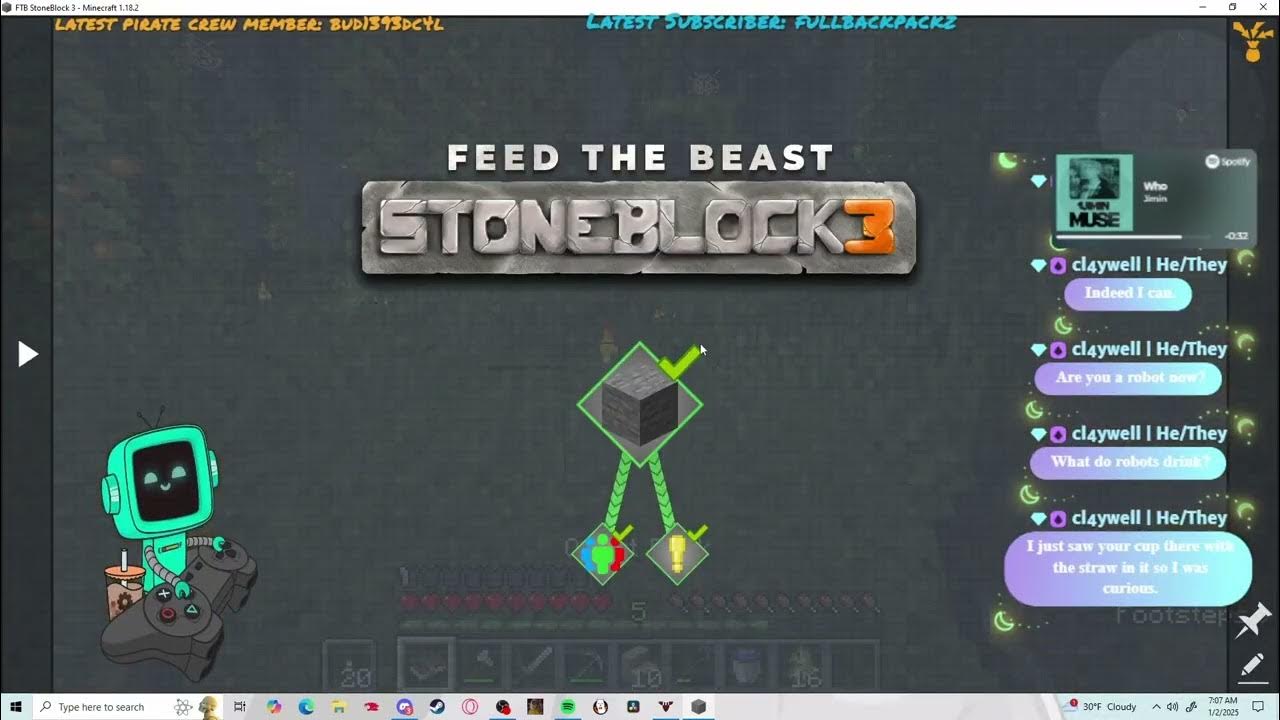 Playing Stone Block 3 part 1 VOD (01/02/2025) - YouTube
