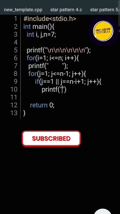 Hollow pattern 4 in c language for beginners #shortsfeed #shorts #cprogramming - YouTube